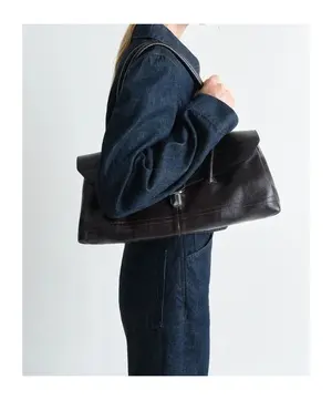 LEMAIRE Gear Logo Detailed Shoulder Bag - Espresso