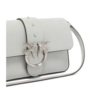 Pinko Love Birds Buckled Mini Shoulder Bag - Grey