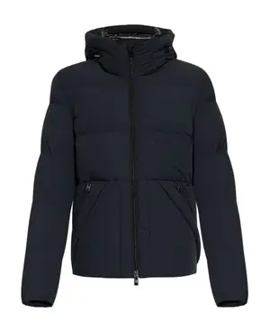 Woolrich Logo Patch Hooded Down Jacket