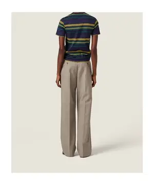 Miu Miu Striped Crewneck T-shirt - Multi-color