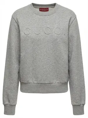 Gucci Crewneck Sweatshirt With Embossed Logo