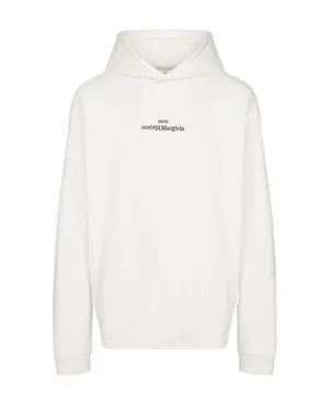 MAISON MARGIELA Logo Embroidered Hoodie - White