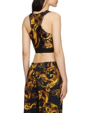 Versace Magazine-printed Sleeveless Cropped Top