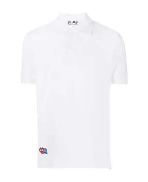 Play Comme Des Garcon Lapel Short-sleeved Polo Shirt