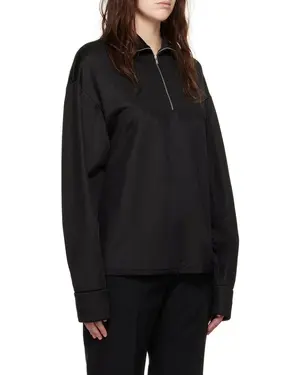 JIL SANDER Half-zip High Neck Sweatshirt - Black