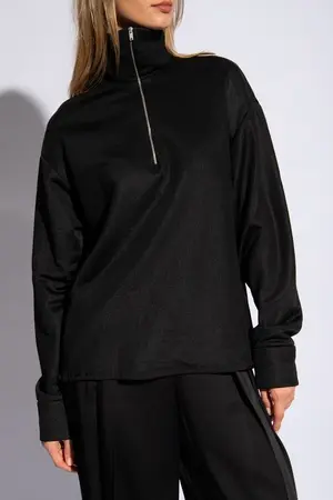 JIL SANDER Half-zip High Neck Sweatshirt - Black