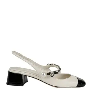 Miu Miu Two-toned Chain-linked Slingback Pumps
