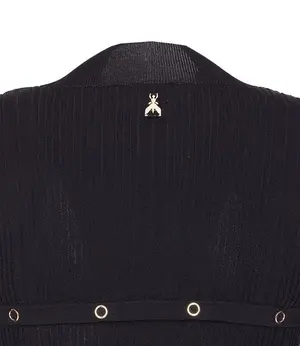 Patrizia Pepe High-neck Ribbed Knitwear With Button Detail - Black