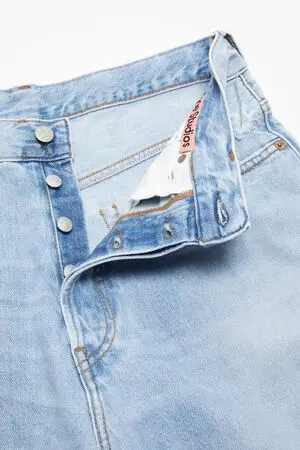 Acne Studios Loose Fit Denim Shorts - Light Blue