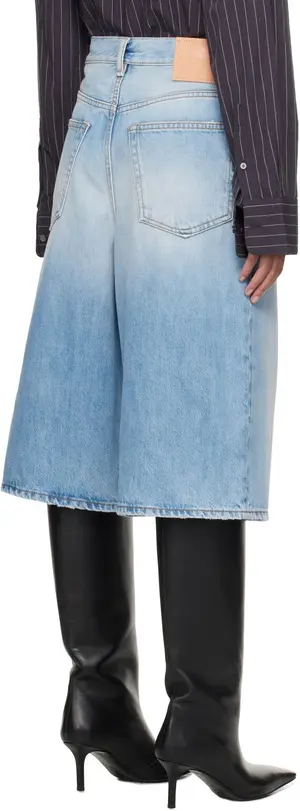 Acne Studios Loose Fit Denim Shorts - Light Blue