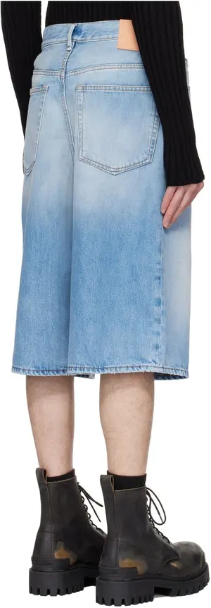 Acne Studios Loose Fit Denim Shorts - Light Blue