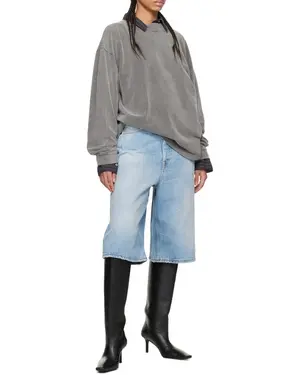 Acne Studios Loose Fit Denim Shorts - Light Blue