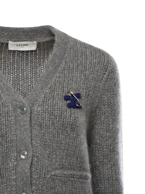 Celine Cardigan In Cashmere And Silk - Light Gray
