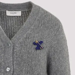 Celine Cardigan In Cashmere And Silk - Light Gray