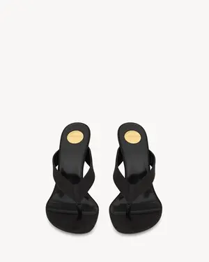 Saint Laurent Opyum Logo Plaque Mules - Black