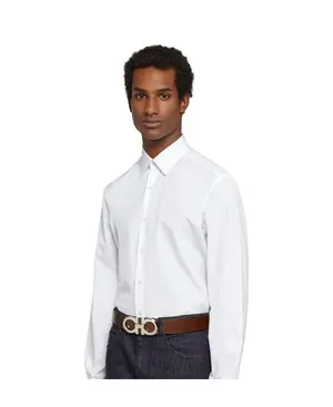 FERRAGAMO Logo Plaque Belt - Black