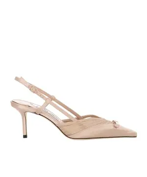 JIMMY CHOO Afia Mesh Slingback Pumps - Nude