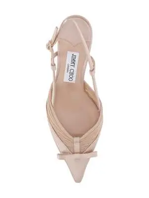 JIMMY CHOO Afia Mesh Slingback Pumps - Nude