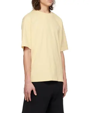 AMI Paris Logo Printed Crewneck T-shirt - Nude