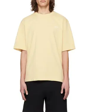 AMI Paris Logo Printed Crewneck T-shirt - Nude