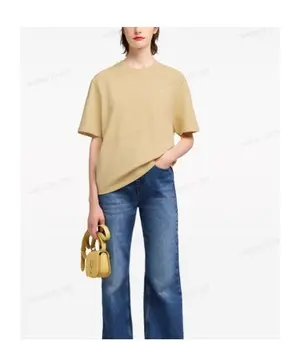 AMI Paris Logo Printed Crewneck T-shirt - Nude