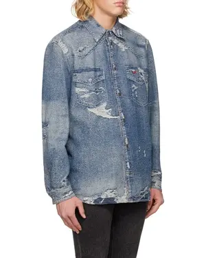 DIESEL® Distressed Denim Shirt