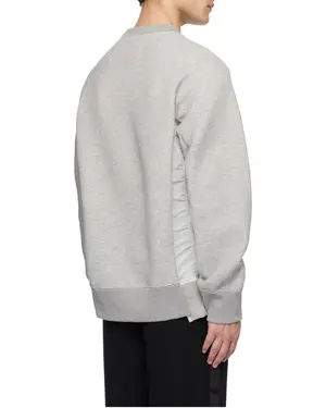 Sacai Long-sleeved Panelled Crewneck Sweatshirt