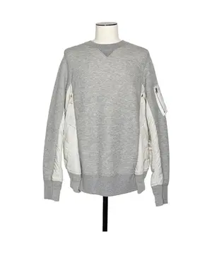 Sacai Long-sleeved Panelled Crewneck Sweatshirt