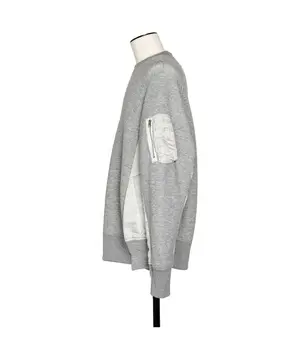 Sacai Long-sleeved Panelled Crewneck Sweatshirt