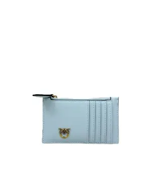 Pinko Logo Plaque Zipped Card Holder - Blue