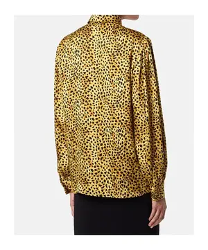 Versace Cheetah-print Tie-neck Blouse
