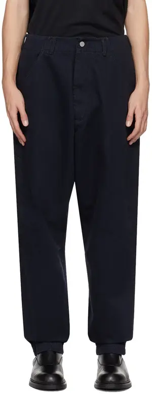 Emporio Armani Logo-patch Straight-leg Cotton Trousers