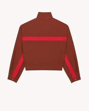 Saint Laurent Zip-up High Neck Jacket With Embroidered Logo
