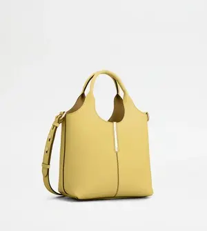 TOD'S Mini Shopping Bag With Engraved Logo - Yellow