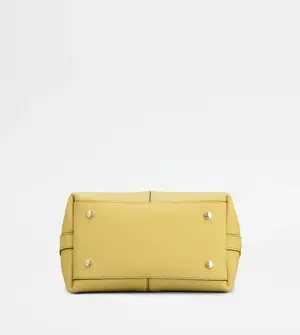 TOD'S Mini Shopping Bag With Engraved Logo - Yellow