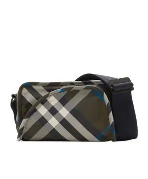 Burberry Shield Checked Camera Bag - Black
