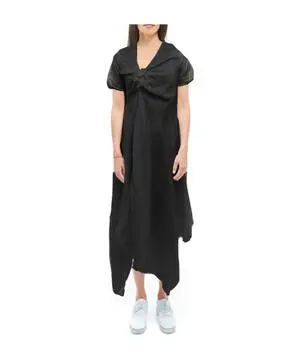 MARC LE BIHAN Asymmetrical Draped Pleated Dress - Black