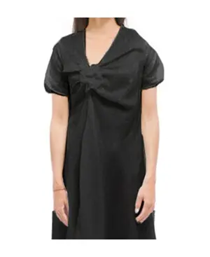 MARC LE BIHAN Asymmetrical Draped Pleated Dress - Black