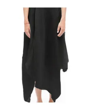 MARC LE BIHAN Asymmetrical Draped Pleated Dress - Black