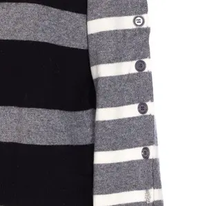 Liu Jo Button-embellished Striped Polo-neck Jumper - Black