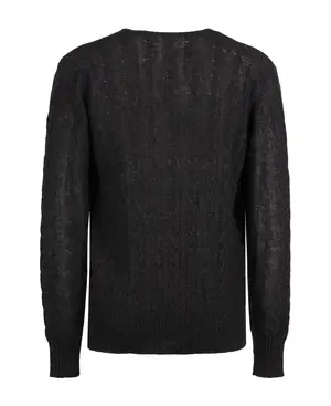 Etro Logo Embroidered V-neck Knitted Jumper - Black