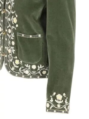 Celine Embroidered Velvet Chelsea Jacket