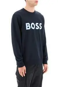 Hugo Boss Logo Print Cotton Sweatshirt - Black