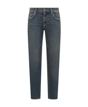 Dolce & Gabbana Straight-leg Jeans With Logo Plaque