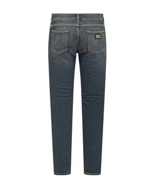 Dolce & Gabbana Straight-leg Jeans With Logo Plaque