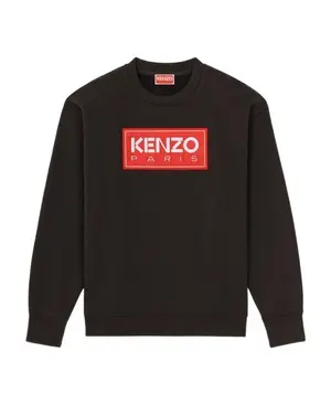 Kenzo Logo Patch Drop-shoulder Sweatshirt - Black