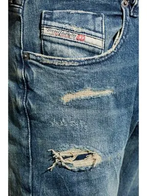 DIESEL® Ripped Straight Leg Jeans