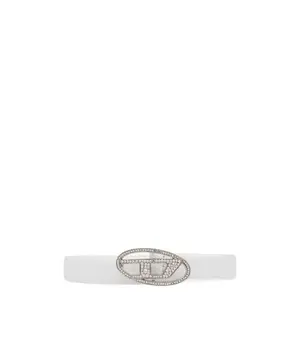 DIESEL® Leather Logo Belt - Gray