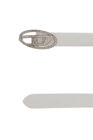 DIESEL® Leather Logo Belt - Gray