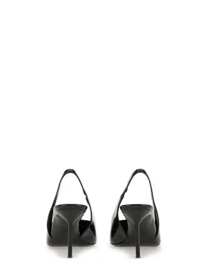 Paris Texas Pointed Toe Slingback High Heel Pumps - Black